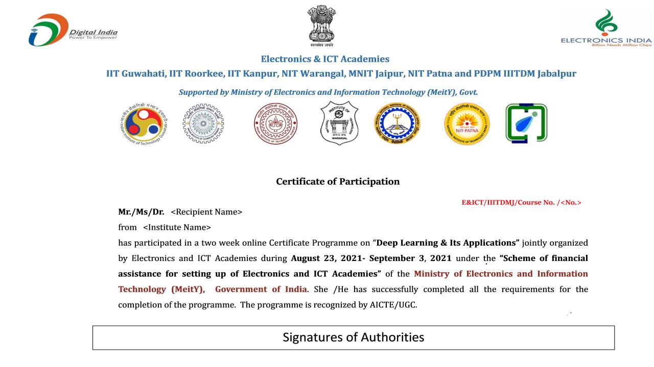 Electronics and ICT Academy - IIITDM Jabalpur